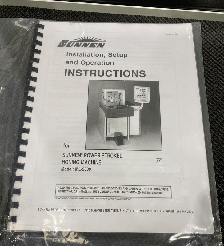 Used Sunnen Horizontal Honing Machine ML-2000 For Sale