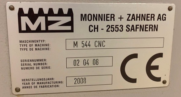 Used Monnier + Zahner M544 CNC Thread Whirling Machine (For Bone Screws ...